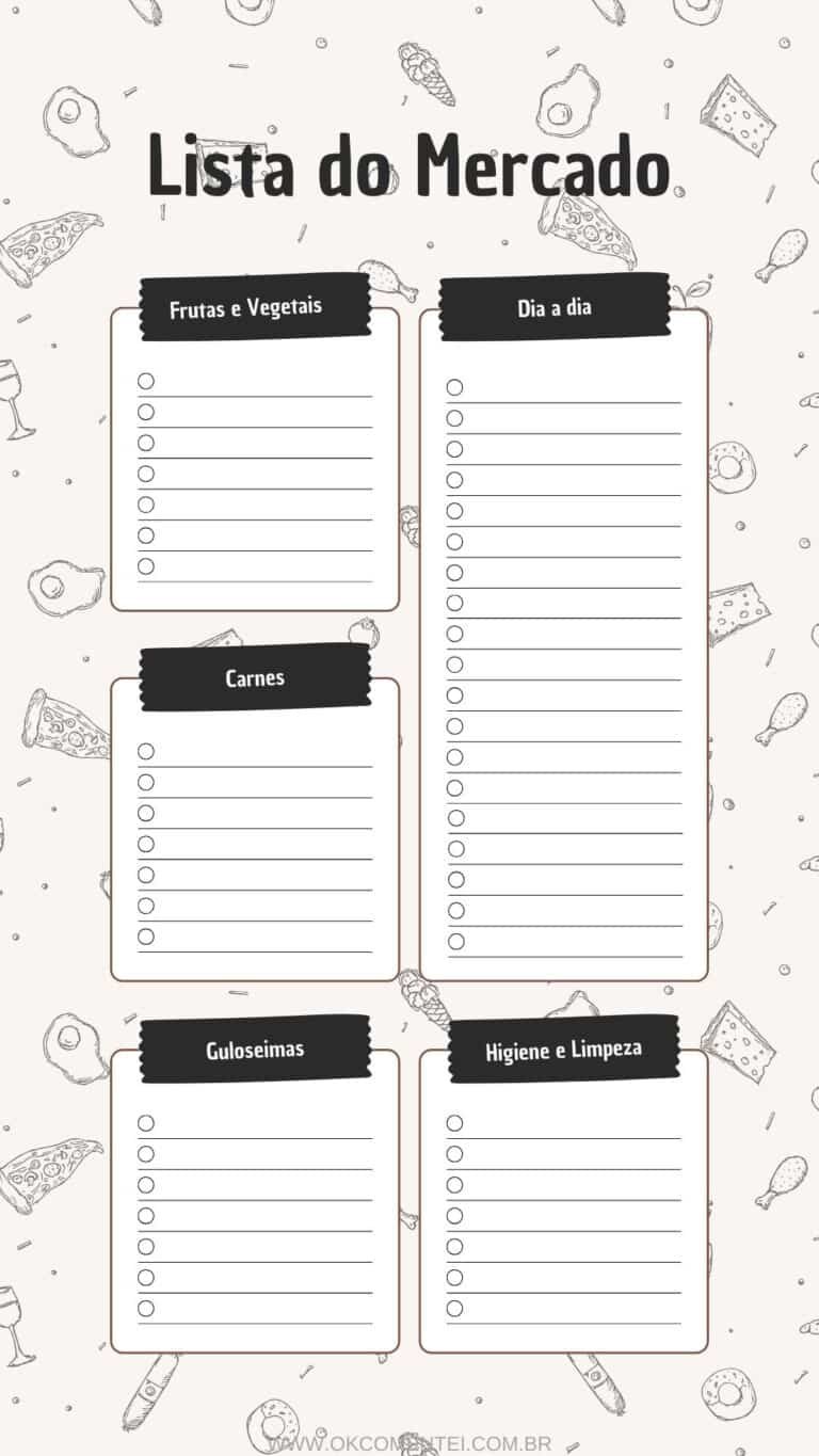 Lista de compras de supermercado: 15 modelos em PDF para você se organizar
